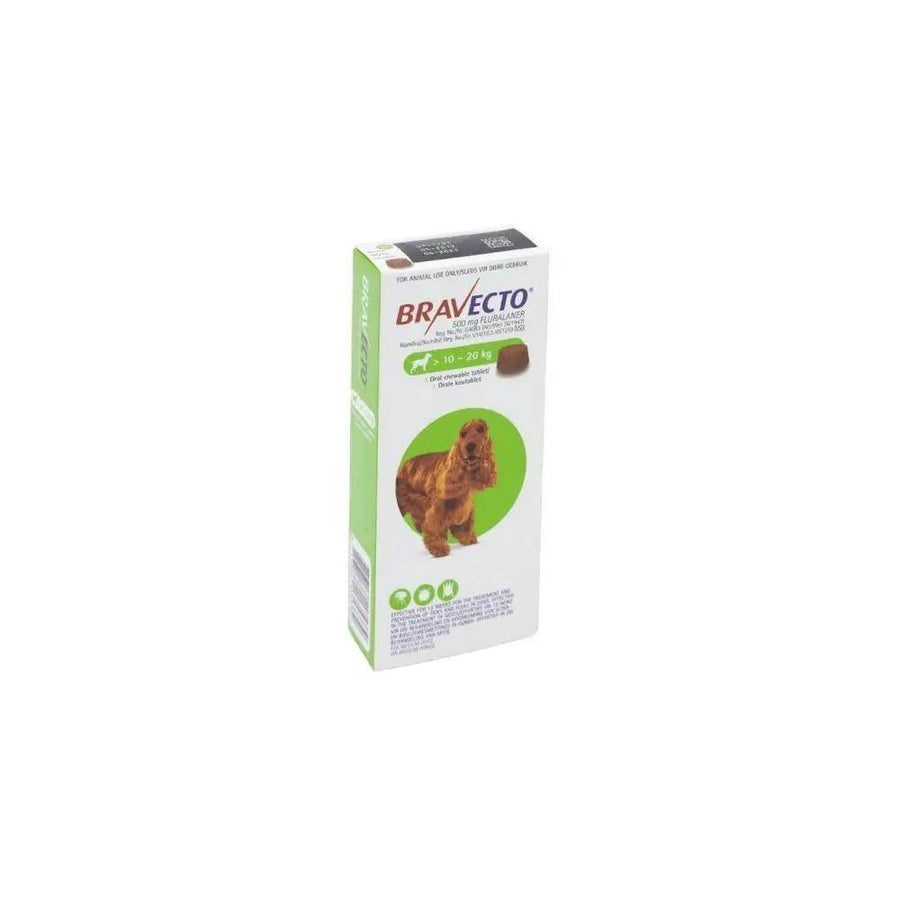 Bravecto Medium One Tablet 500mg 10kg to 20kg Green – Petworld
