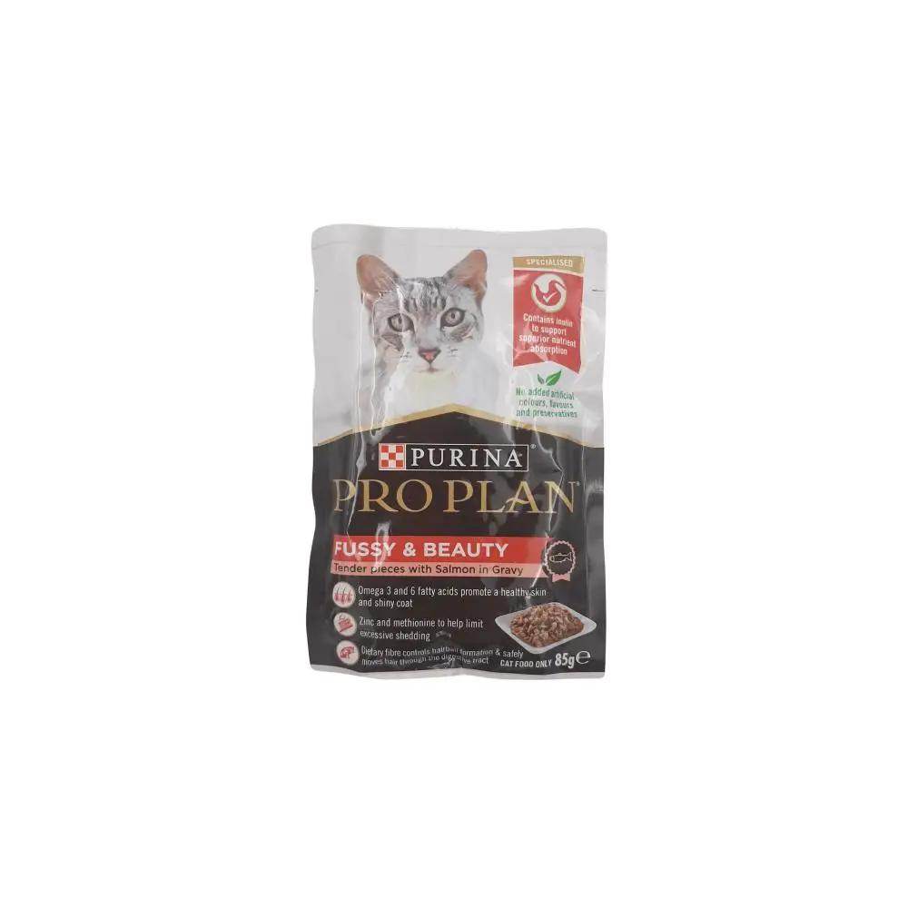 Purina Pro Plan Fussy & Beauty Salmon in Gravy Wet Cat Food Single Pou ...