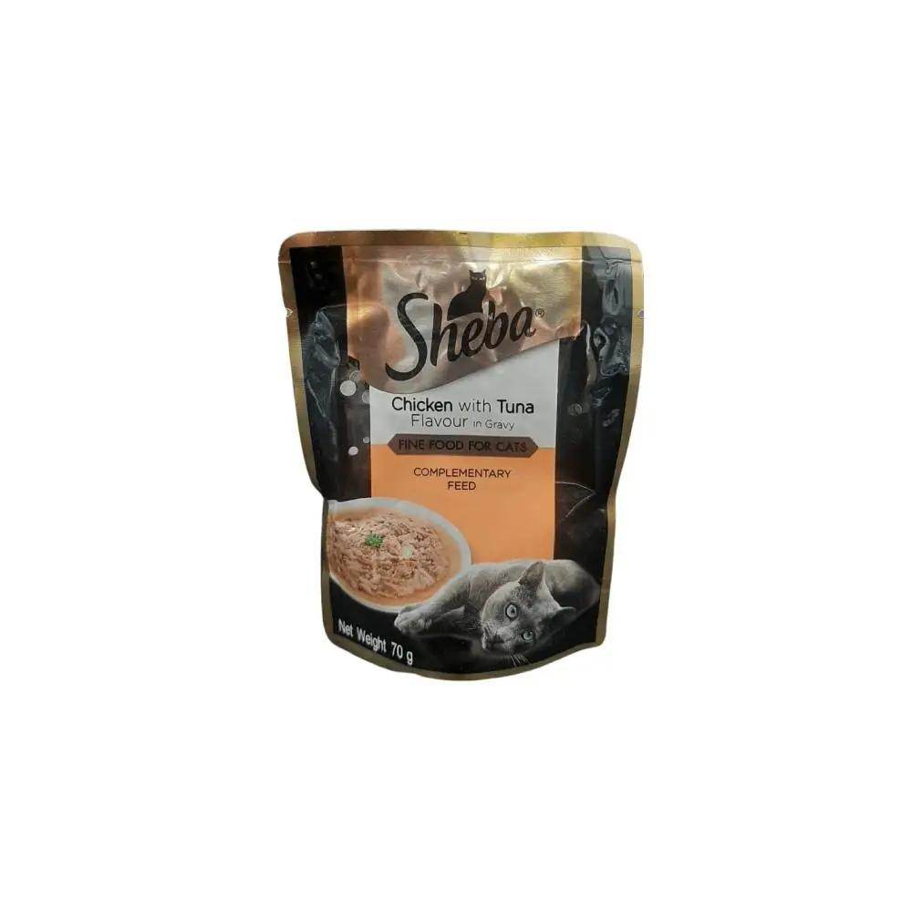 Sheba Adult Chicken and Tuna Wet Cat Food Pouch 70g – Petworld