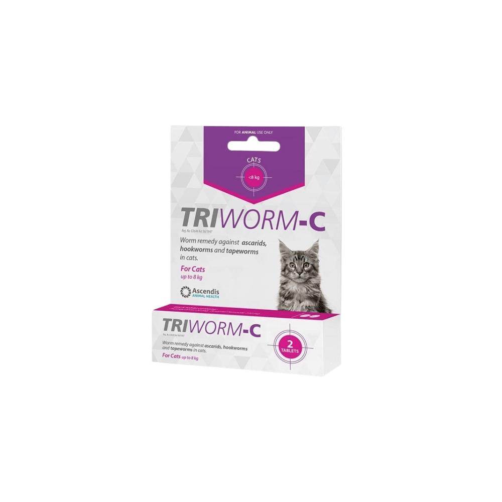 Triworm-C 2 Tabs To 8kg Purple Cats Deworming Treatment – Petworld
